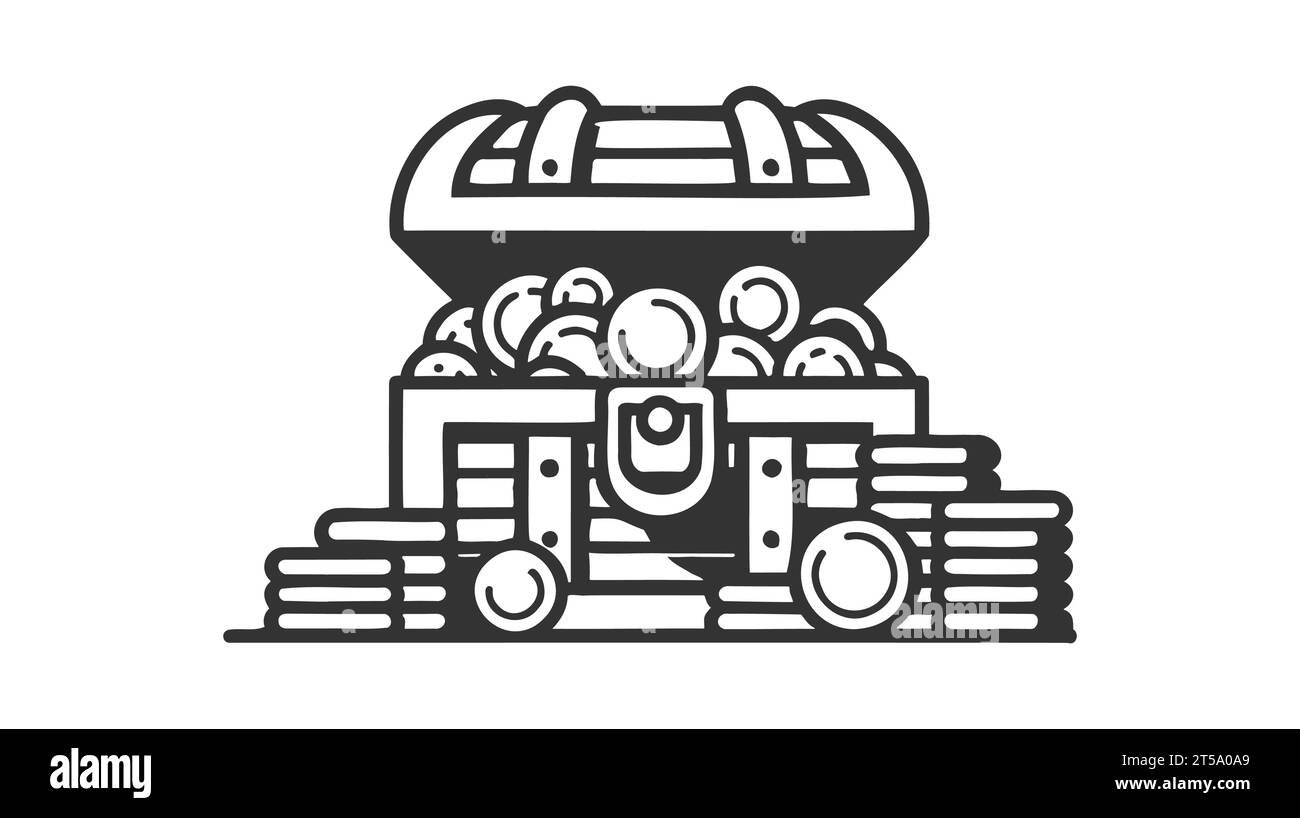 Black antique treasure chest icon Stock Vector Images - Alamy