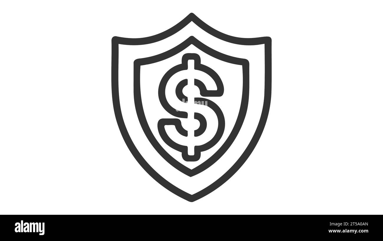 Grey Shield with dollar symbol icon isolated on white background ...