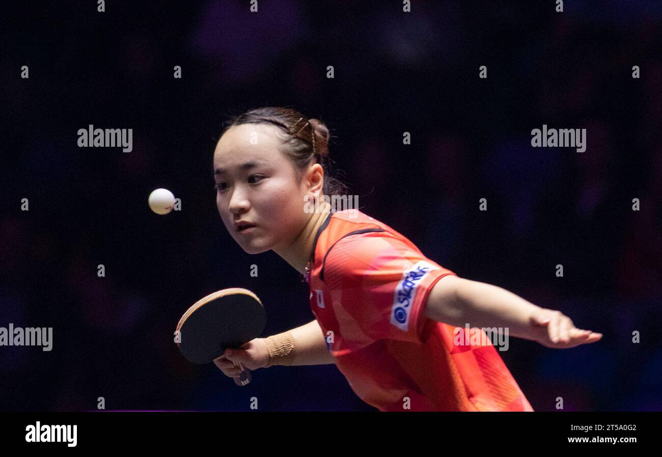 Frankfurt, Germany. 3rd Nov, 2023. Ito Mima of Japan serves during the ...
