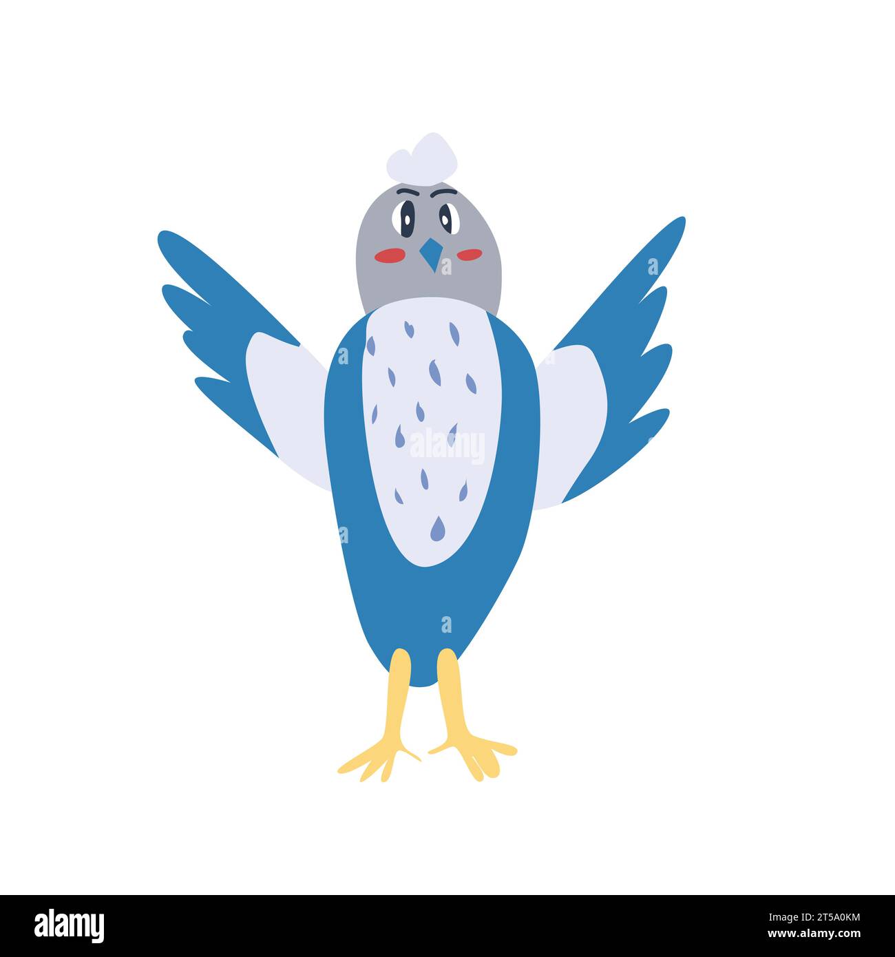 cute cartoon pigeon character in blue color Stock Vector Image & Art ...