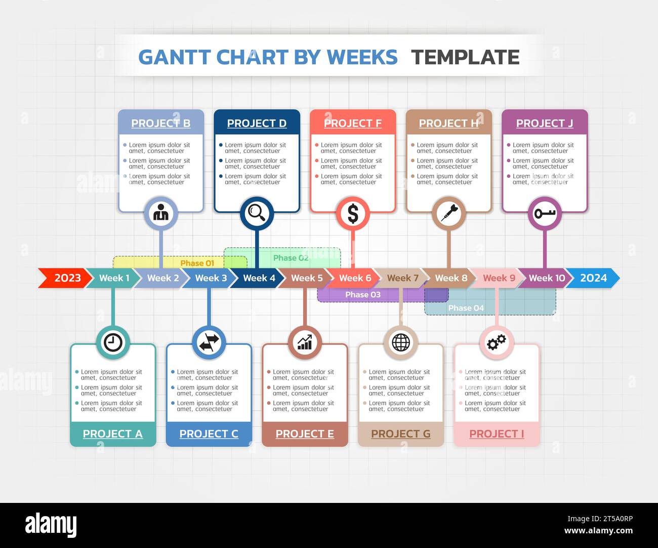timeline gantt chart infographic template background Stock Vector Image ...