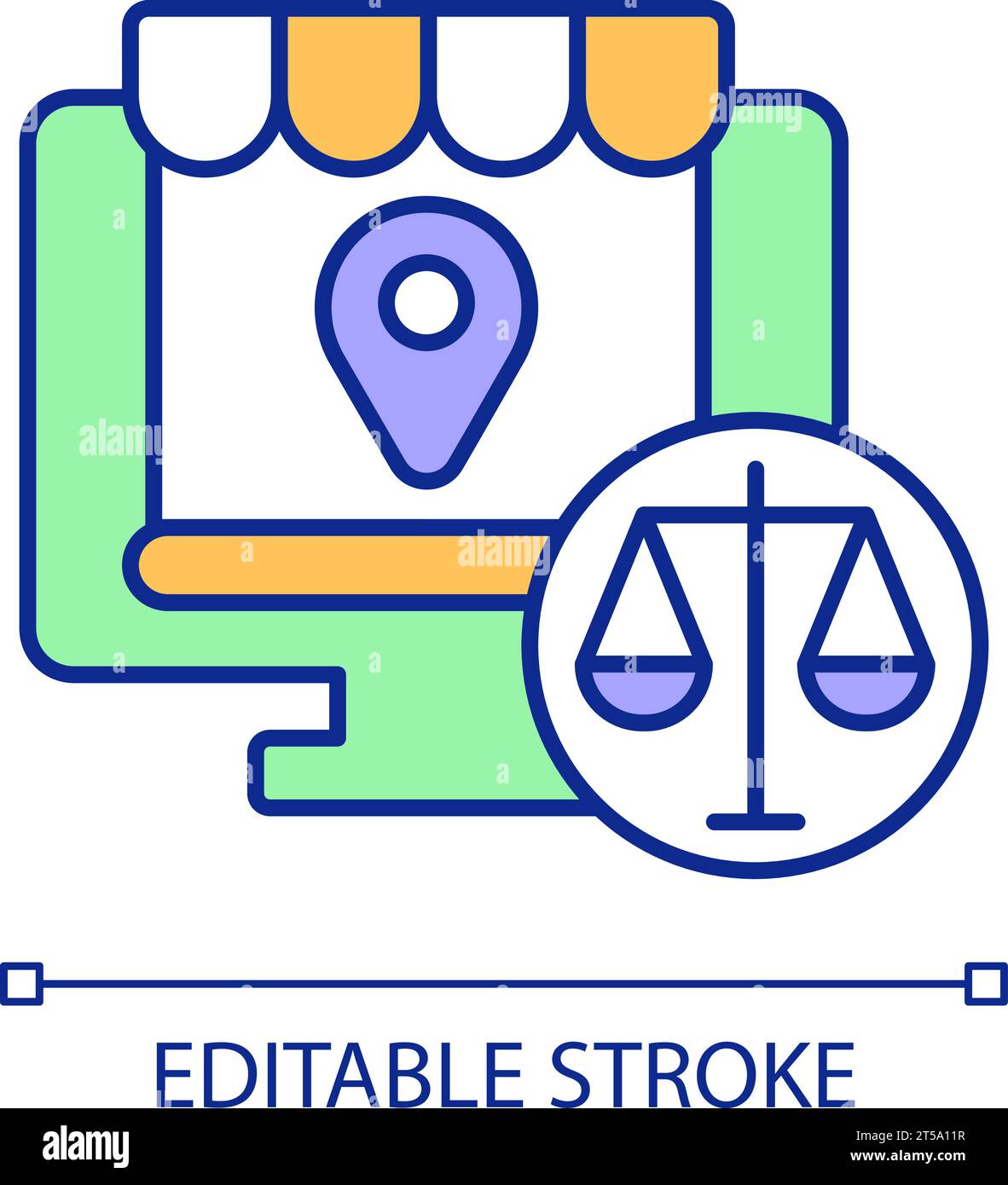 2D simple editable e-commerce laws icon representing cyber law ...