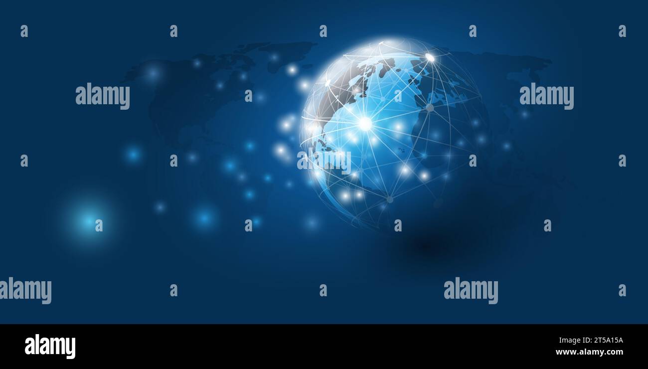 Abstract Blue Modern Style Cloud Computing Networks Structure