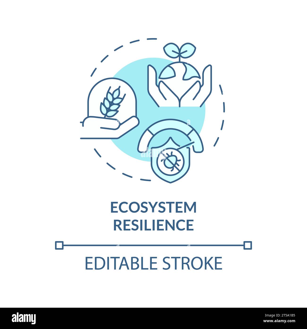 2D thin line icon ecosystem resilience concept Stock Vector Image & Art ...
