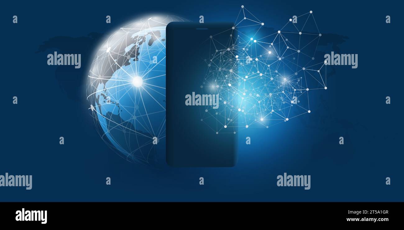 Dark Cloud Computing and Networks Concept with Mobile Device, Glowing ...