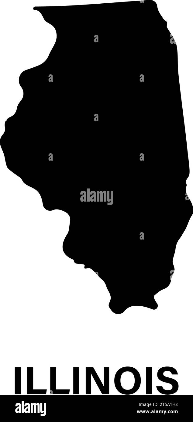 Illinois state map silhouette icon Stock Vector Image & Art - Alamy