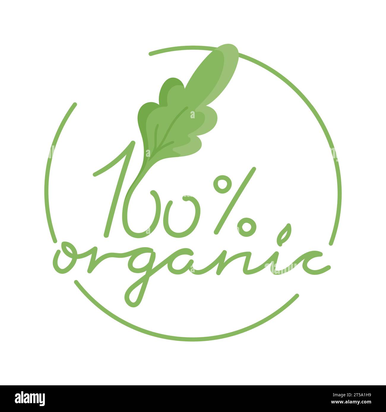 100 percent organic sign for vegetarian and eco friendly concept ...