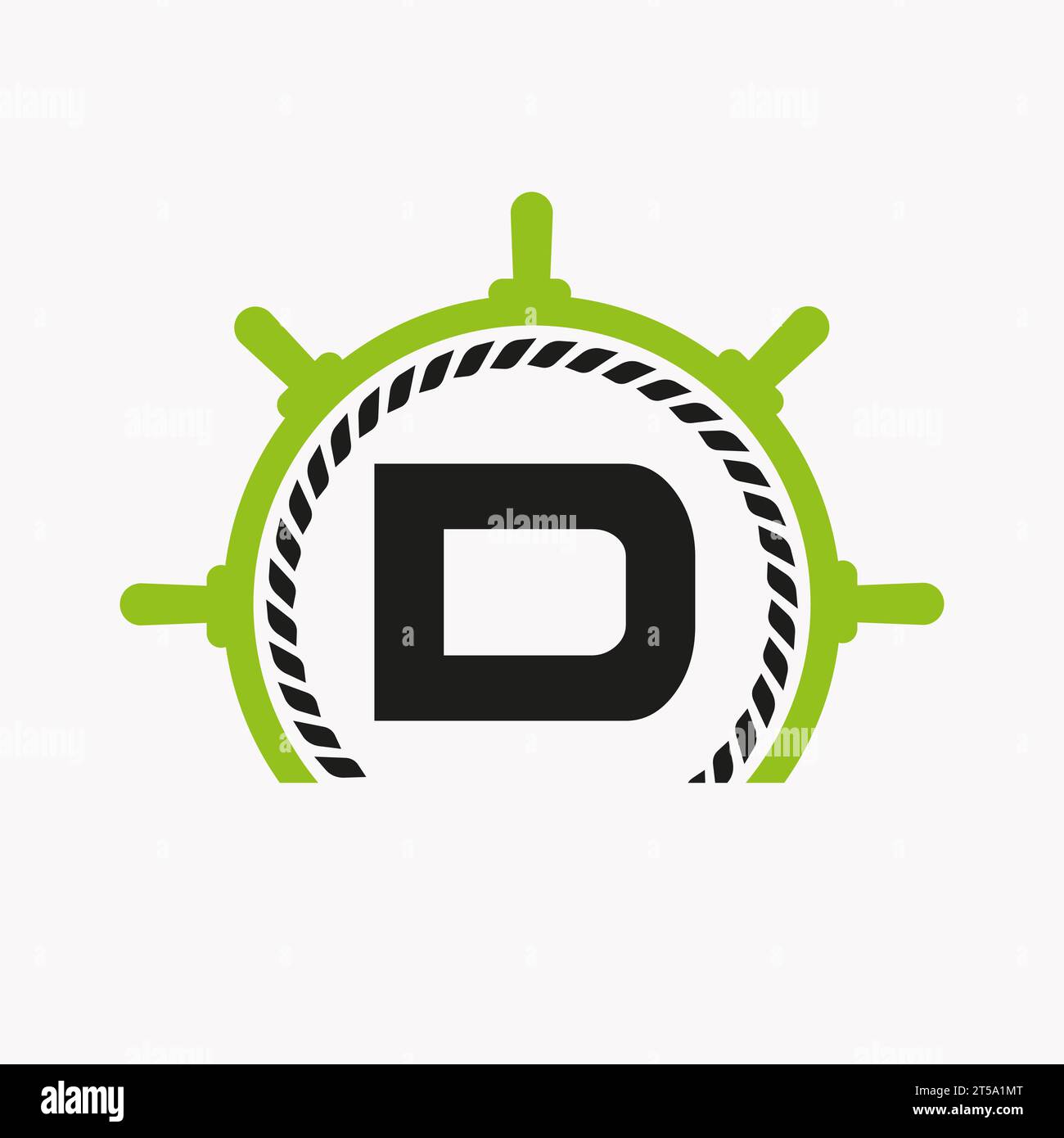 Letter D Cruise Steering Logo. Yacht Symbol, Ship Logotype, Marine Sign ...
