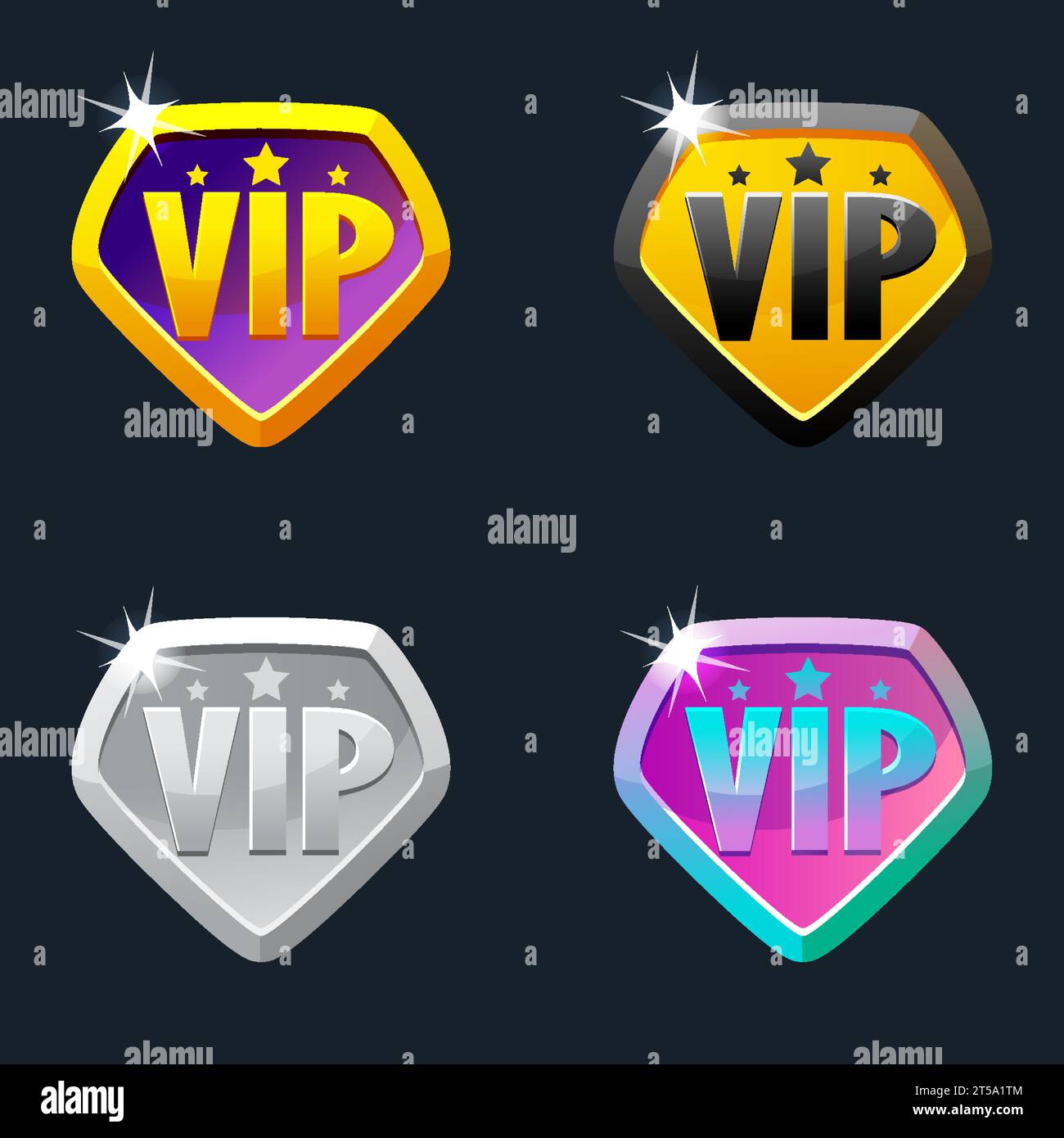 Four VIP icons. VIP Badges for 2D game Stock Vector Image & Art - Alamy