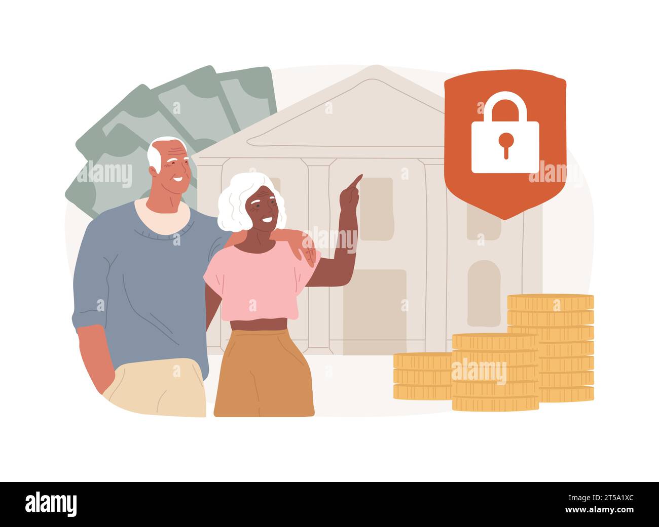 Elderly financial security isolated concept vector illustration ...
