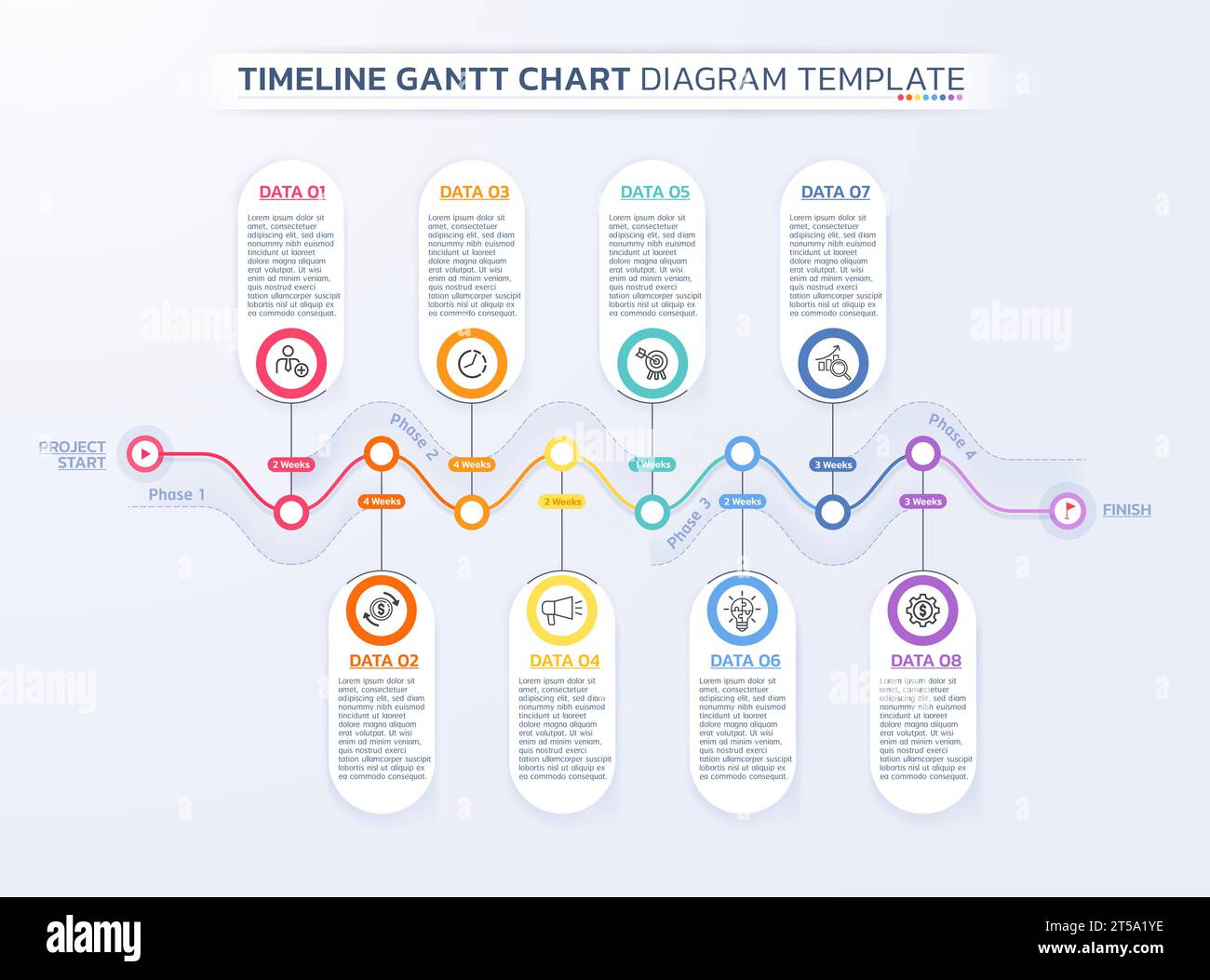timeline gantt chart infographic template background Stock Vector Image ...
