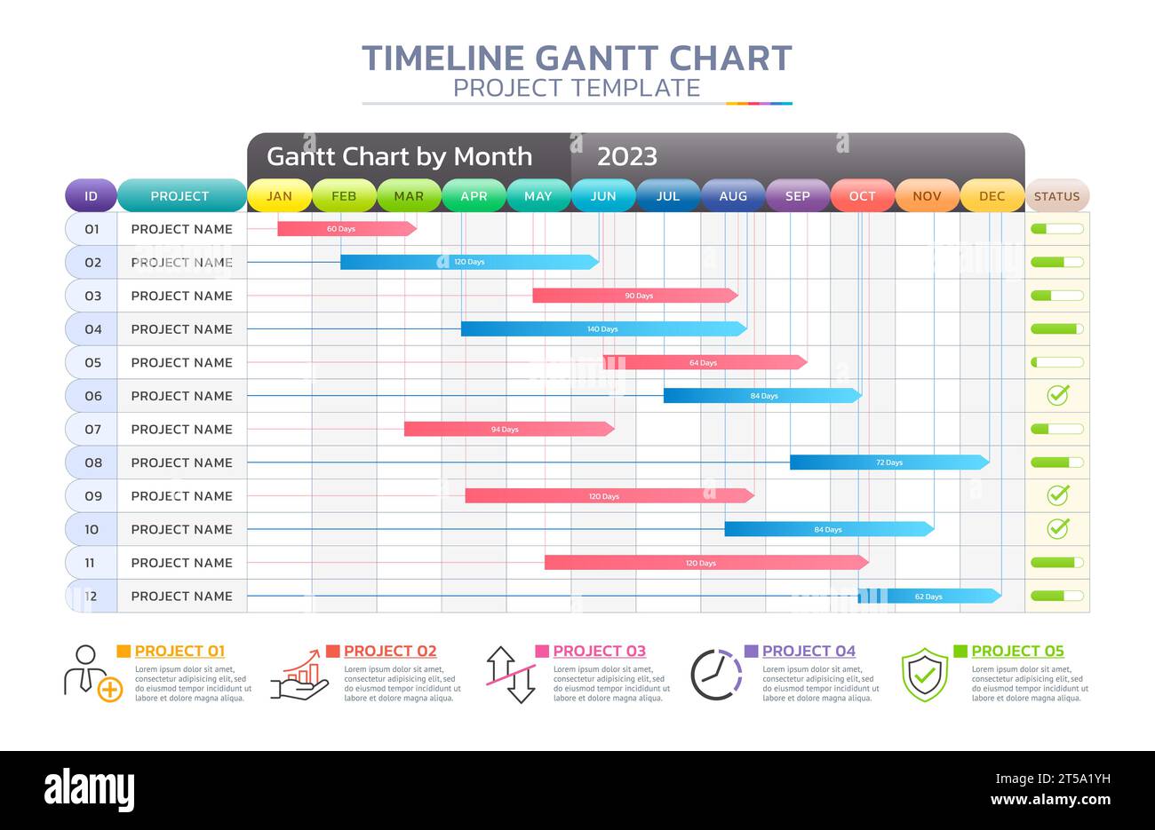 timeline gantt chart infographic template background Stock Vector Image ...
