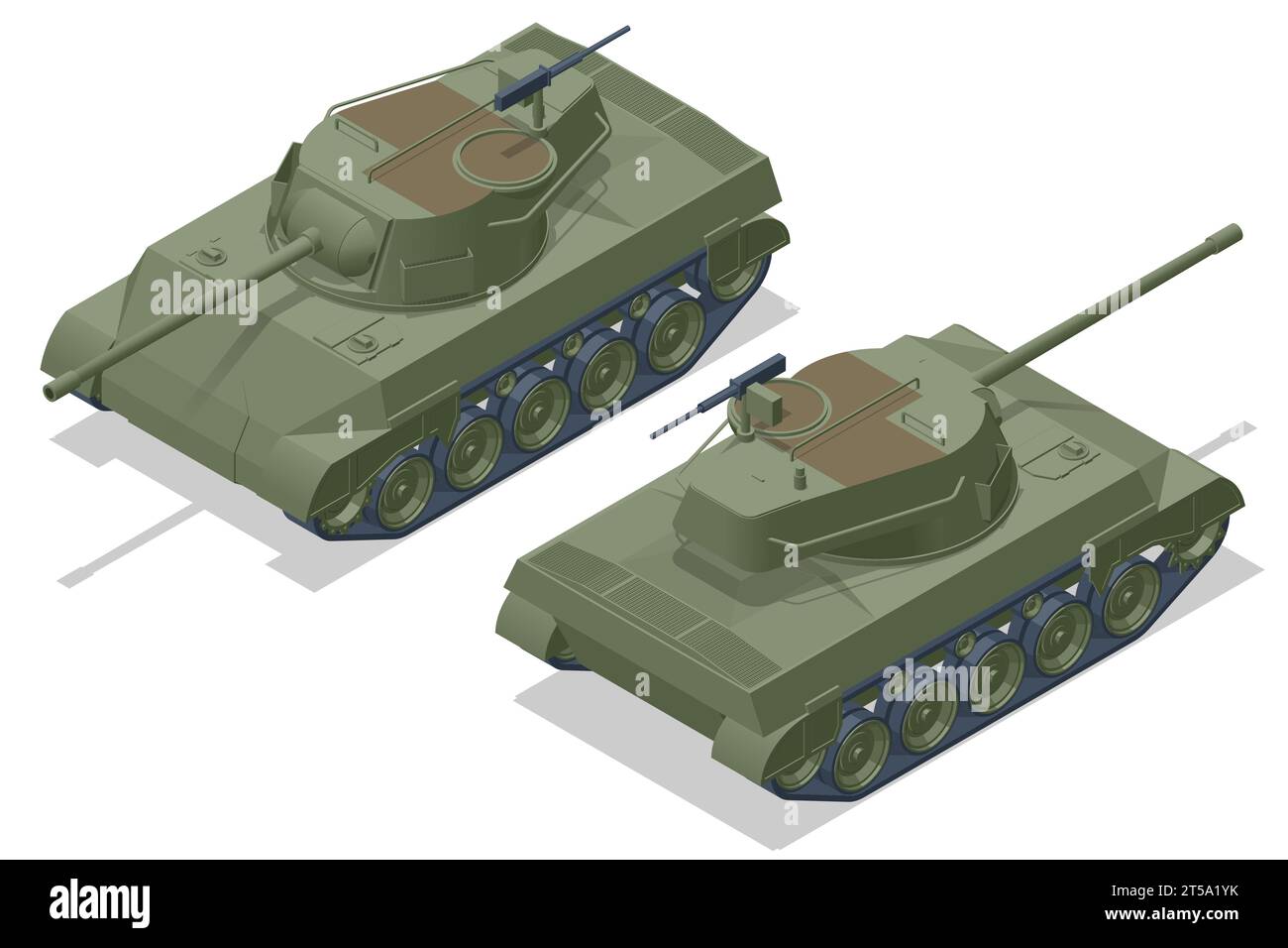 Isometric USA Tank, tank destroyer M18 Hellcat. Self-propelled ...