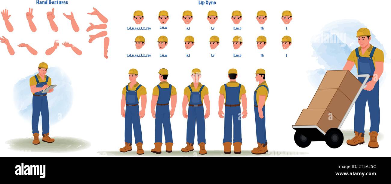 Handyman, builder Character Creation and Animation Pack, Man Wearing ...