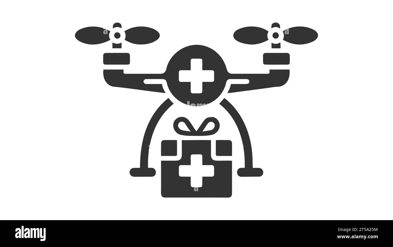 Medical drone and and health care icon. Medical illustration on white ...