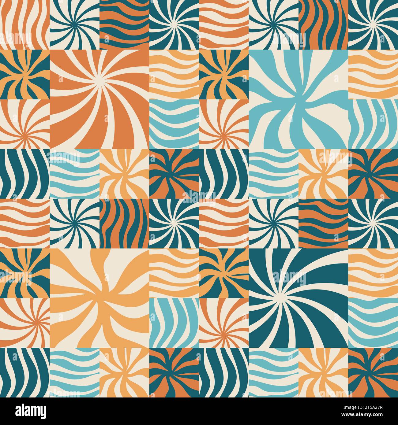 Background naive playful abstract shapes. Groovy contemporary seamless pattern. Print in y2k ...