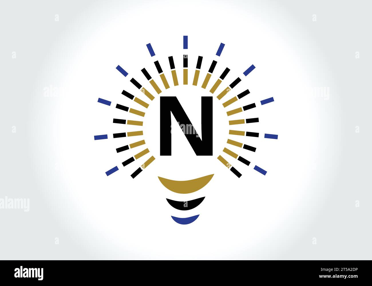 Letter N Electric Bulb Logo Design Vector Template. Light Bulb with ...