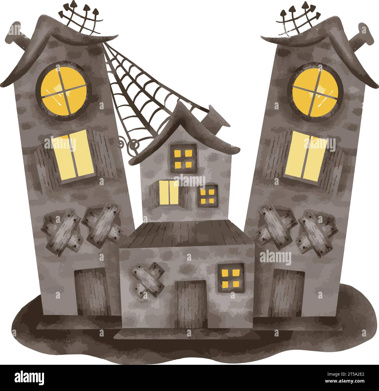 Magical watercolor house Cut Out Stock Images & Pictures - Alamy