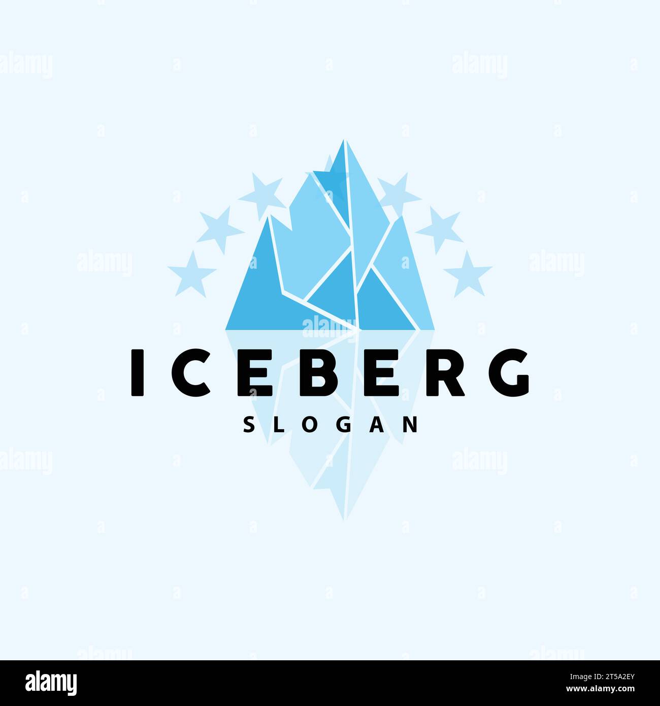 Iceberg Logo, Antarctic Mountains Vector In Ice Blue Color, Nature ...