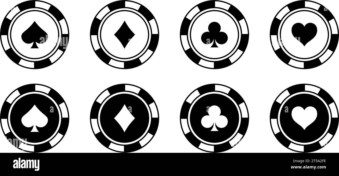 White poker chip Black and White Stock Photos & Images - Alamy
