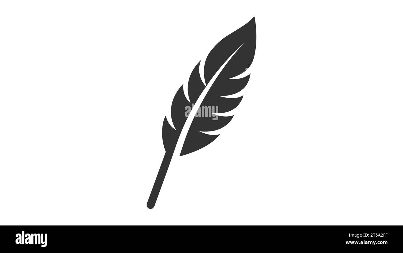 Feather vector icon isolated on white background Stock Vector Image ...