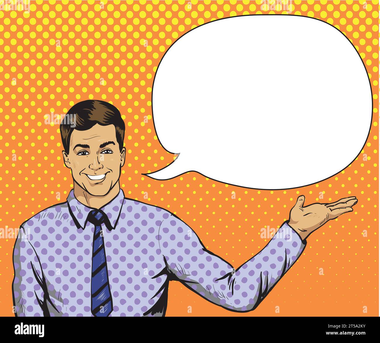 Man with speech bubble in retro pop art style. Comic vector ...