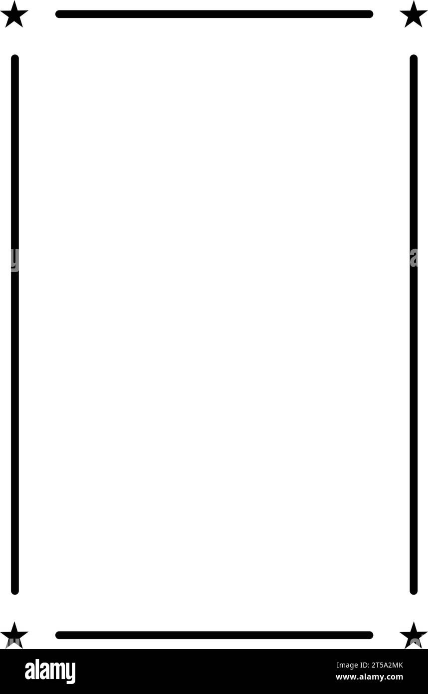 Star frame border vertical abstract outline shape icon for decorative ...