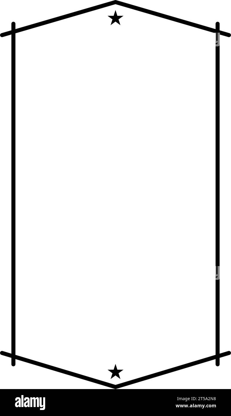 Star frame border vertical abstract outline shape icon for decorative ...