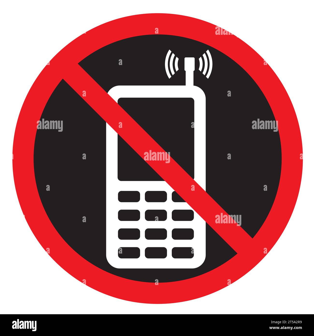 Black no phone sign. Prohibition of cellphone use. Vector illustration ...