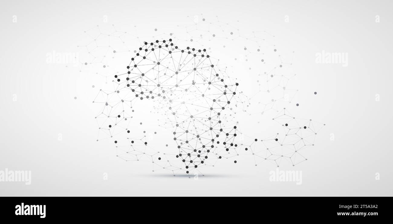 Black and White Transparent Abstract Polygonal Map of Africa, African ...