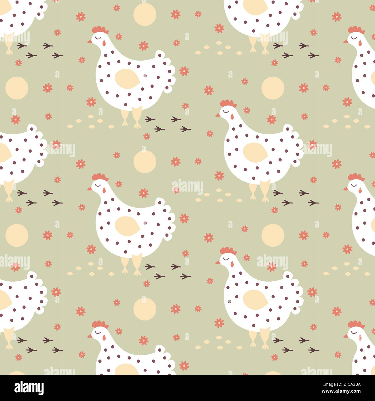 seamless background with white chicken. vector Stock Vector Image & Art ...