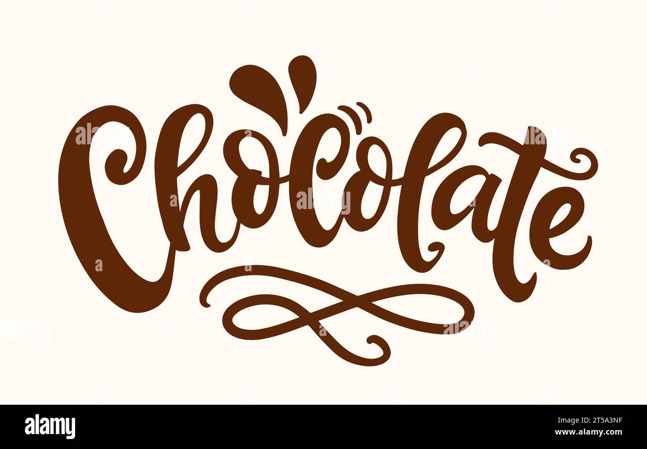 Chocolate calligraphy logo lettering banner word Stock Vector Image ...