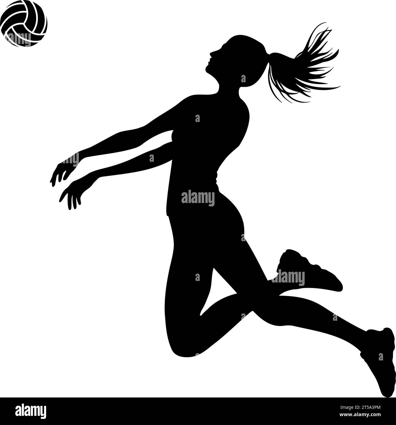 Volleyball Player Silhouette Clipart