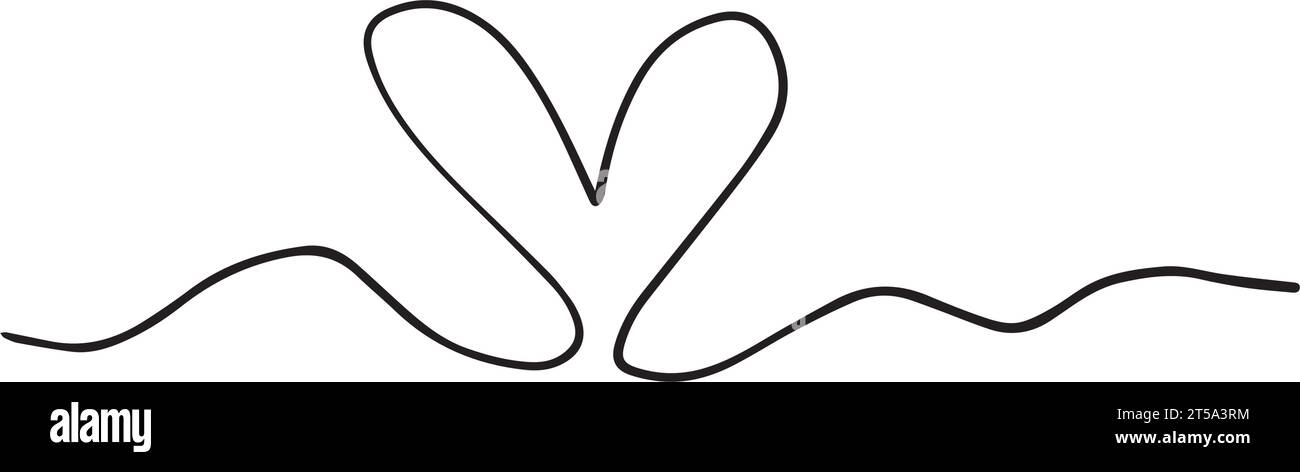 Hand drawn heart symbol divider border frame icon for love, romantic ...