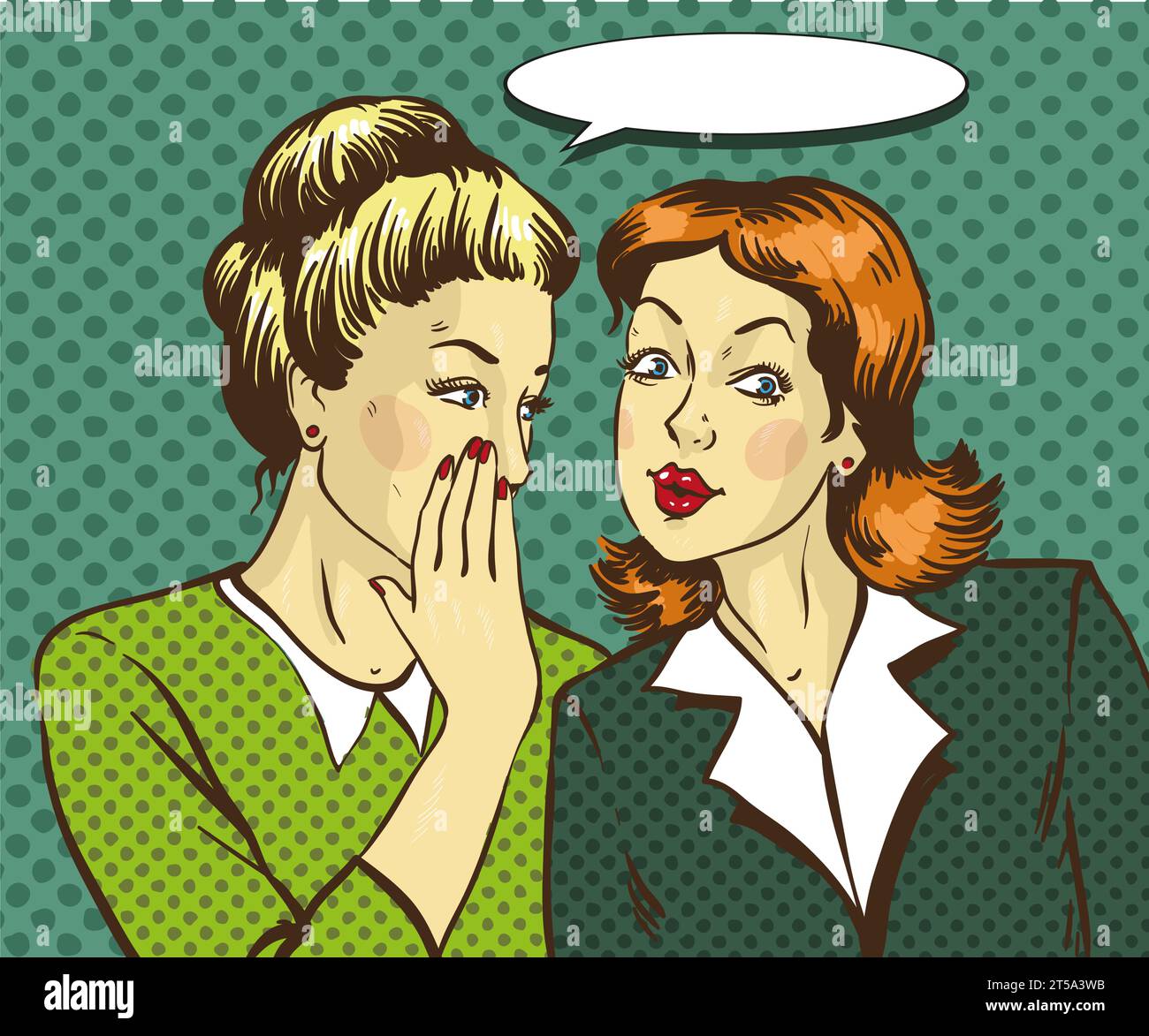 Pop Art Retro Comic Vector Illustration Woman Whispering Gossip Or