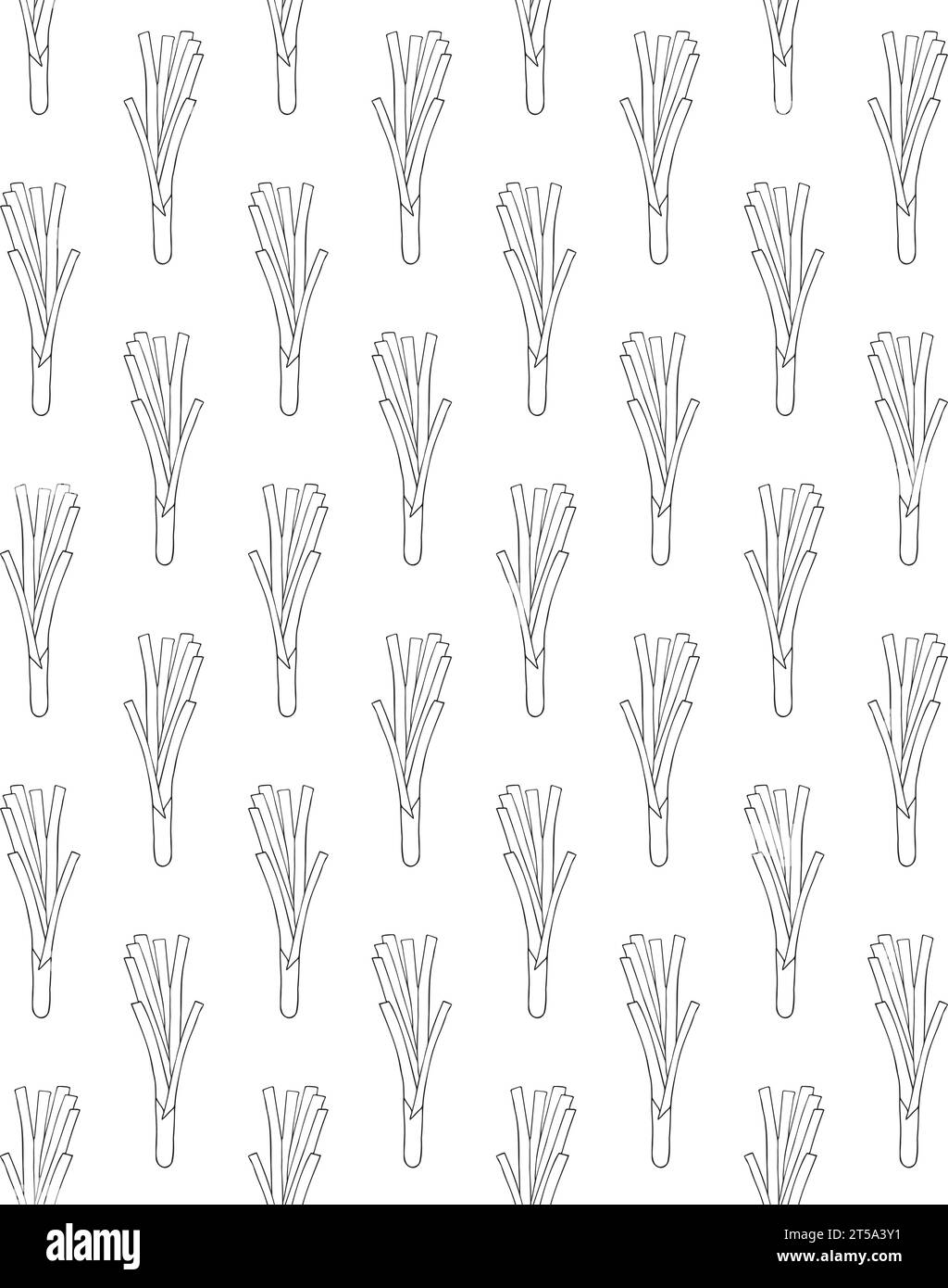Vector seamless pattern of hand drawn doodle sketch leek isolated on ...