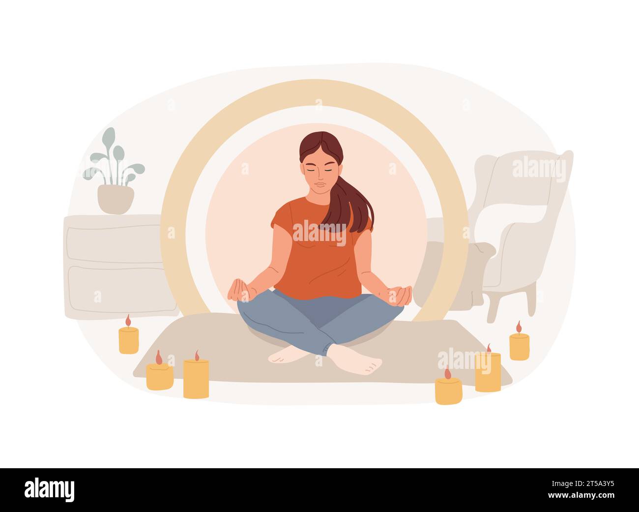 Mindfulness isolated concept vector illustration. Mindful meditating ...