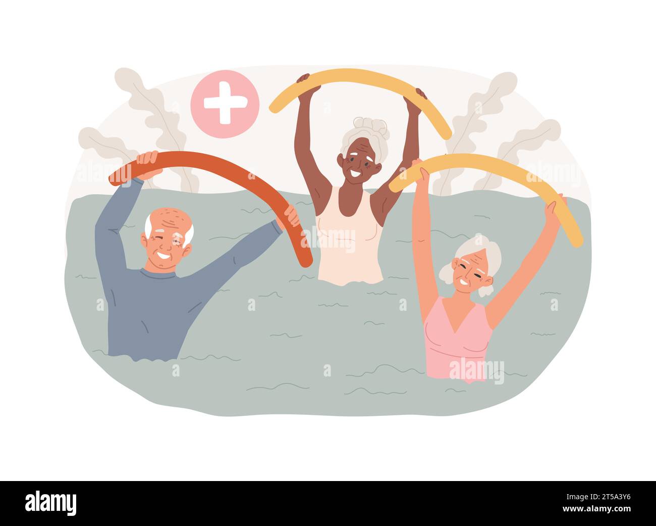 Elder fitness isolated concept vector illustration. Exercise program ... Elder fitness isolated concept vector illustration. Exercise program ...