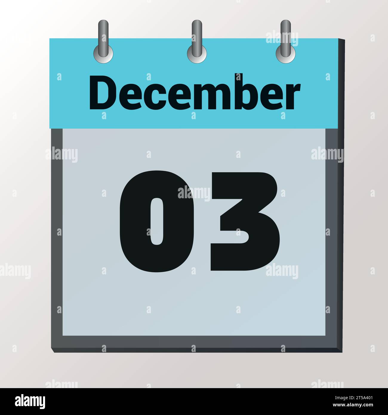 day on the calendar, vector image format, December 03 Stock Vector ...