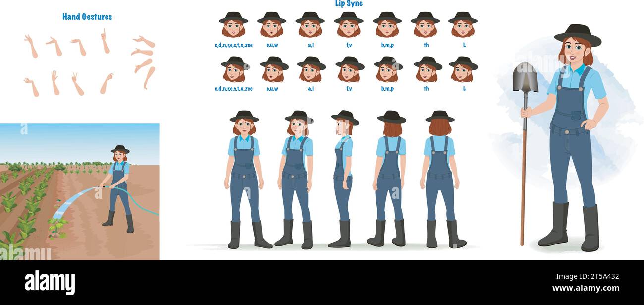 Farmer model sheet Stock Vector Images - Alamy