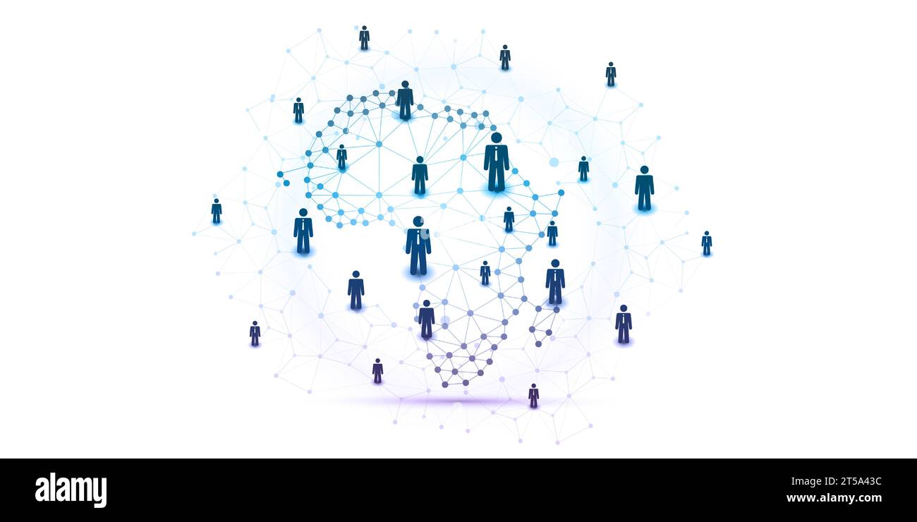 Networks - Business Connections - Social Media Concept Design with Map ...