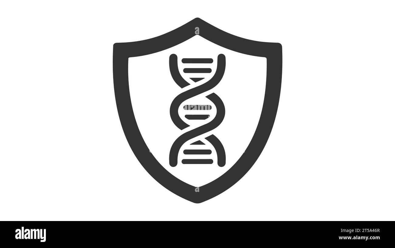 Shield Dna Icon Outline Shield Dna Vector Icon For Web Design Isolated On White Background