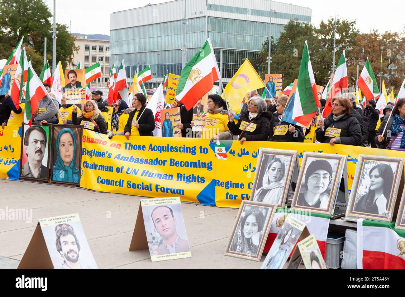 Geneva, Switzerland. 03rd Nov, 2023. A crowd of supporters of the ...