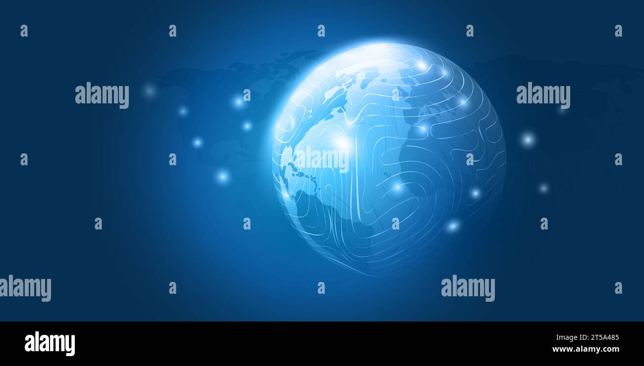 Cloud Computing and Networks Concept with Earth Globe - Abstract Global Digital Connections ...