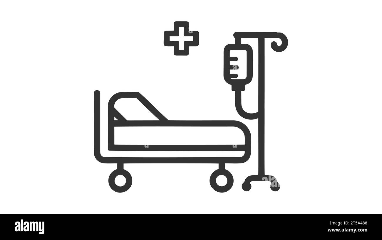 Intensive care unit line icon. Resuscitation, rehabilitation, hospital ...