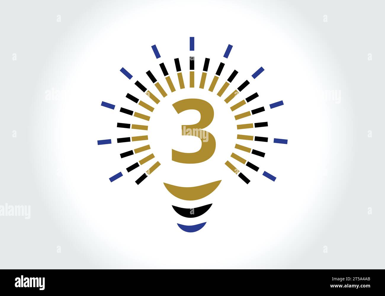Letter 3 Electric Bulb Logo Design Vector Template. Light Bulb with ...