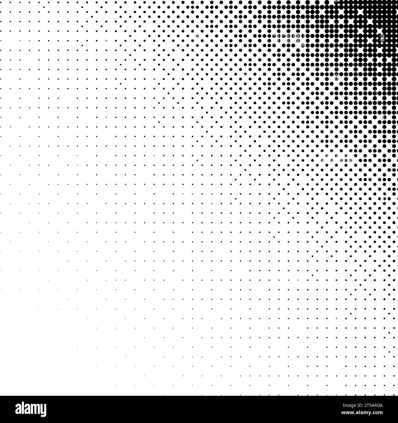 Monochrome vignette corner with a halftone raster gradient pattern of ...