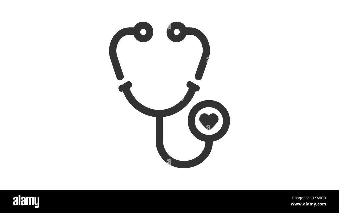 Stethoscope graphic icon. Stethoscope sign isolated on white background ...