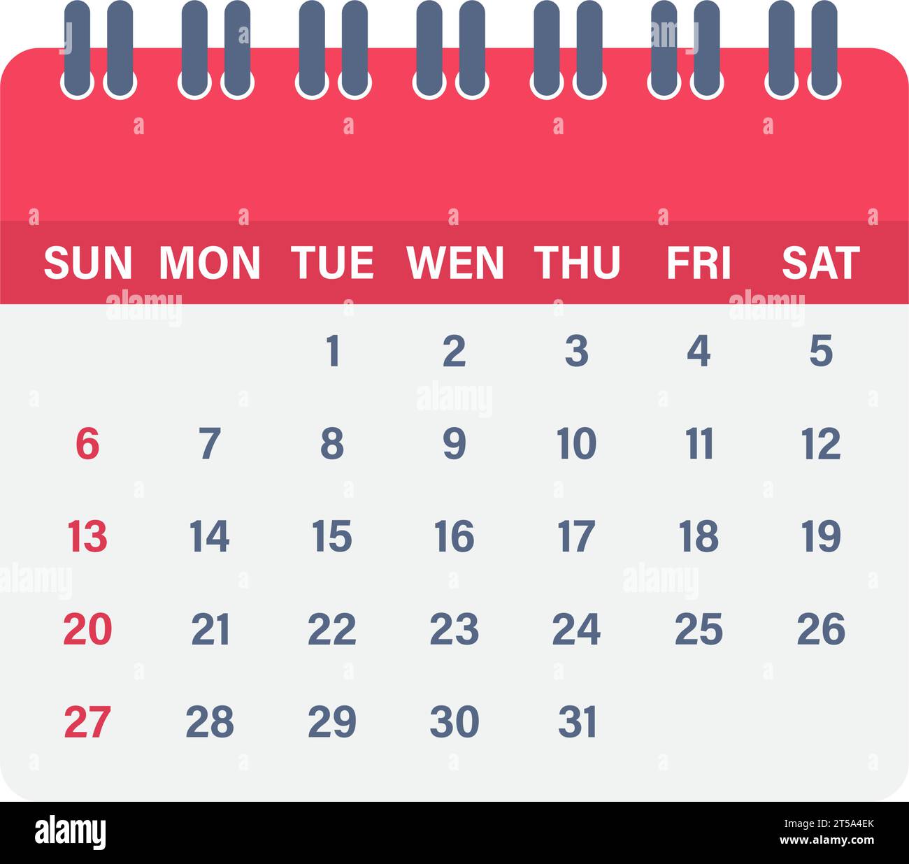 Calendar page blank flat style Stock Vector Image & Art - Alamy
