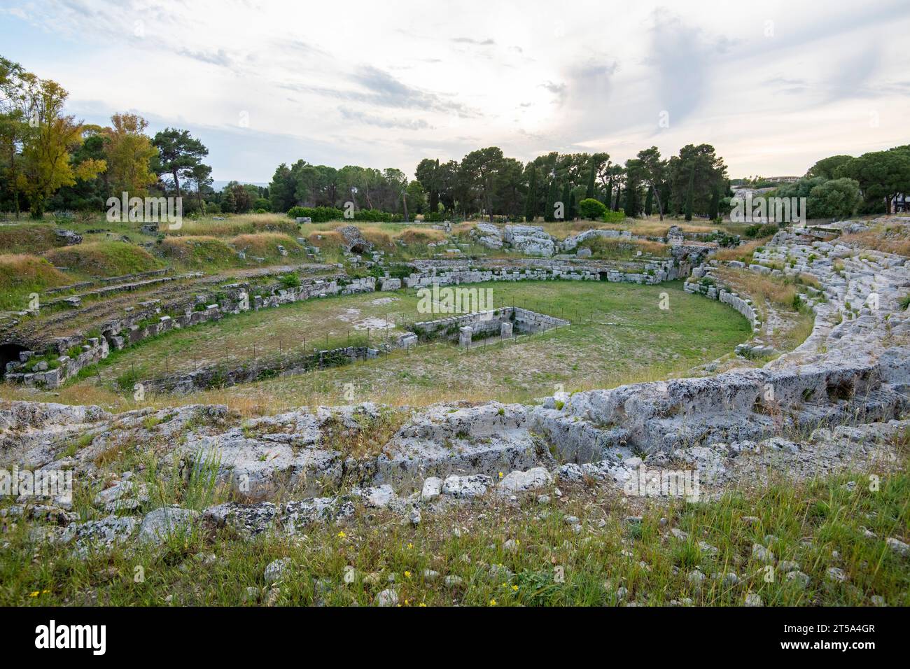 Roman Amphitheater in Neapolis Archaeological Park - Siracusa - Italy ...